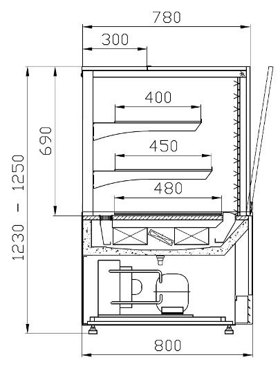 Ellada WCh-1/C5 WO | Cake Display Fridge By Cebea | UK Shop