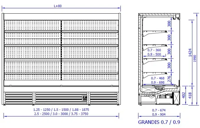 Grandis Sliding Doors | Multi-Deck Display Cabinet By Mawi